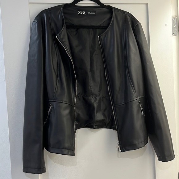 Zara | Jackets & Coats | Zara Leather Motorcycle Jacket | Poshmark
